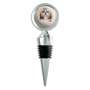 shih tzu dog breed wine bottle stopper