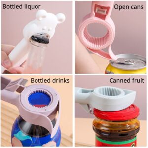 4 in 1 Beer Bottle Opener, 2 Pcs Multifunction Jar Opener，Multi Kitchen Tool for Jelly Jars, Wine, Beer and other, Bottle Opener for Children, Elderly