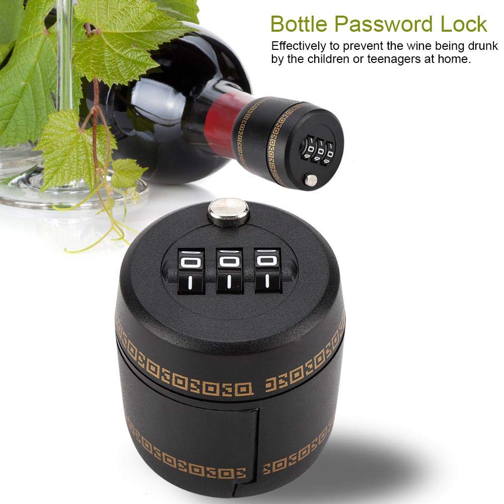 (Pack of 2) Plastic Bottle Password Lock Combination Lock Wine Whisky Liquid Stopper Vacuum Plug