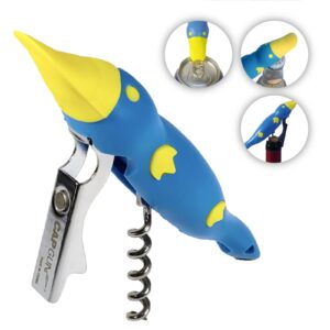 rediva wine bottle opener, unique platypus opener for waiters, bartenders and homes (blue)