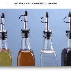 6 Pack Speed Pourers Spouts with Tapered, Liquor Pourers with Rubber Cap, Stainless Steel, Hygienic, Dishwasher Safe, Fits most Classic Bottle's Lip up to 3/4"