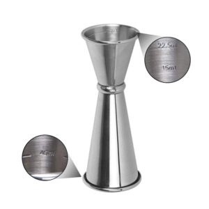 Vankcp Double Jigger Cocktail Jiggers Barware Alcohol Measuring Tool,18/8 Stainless Steel,Home Bar Supply Tools Measuring Jigger Cocktail Professional Bartender,1oz/2oz (2Pcs)