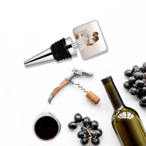 Personalized Wine Bottle Stopper with Photo, OXYEFEI Custom Wine Bottle Stoppers Can be Reused, Used for Gifts, Bars, Holiday Parties, Weddings,2Pcs (silver)