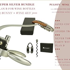 Pulisty Bunny Wine Bottle Opener Set With Stand (Silver or Gold),3 options+Bundles, Screwpull Wine Opener Set, Corkscrews for Wine Bottles, Wine Corkscrew Wine Opener, Easy Wine Opener Manual