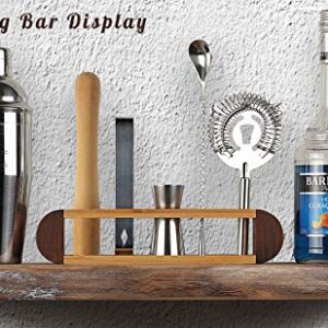 TJ.MOREE Bartender Kit with Stand, 11-Piece Bar Tool Set Cocktail Set Perfect Home Bartender Set and Martini Shaker Set for Drink Mixing Experience - Walnut