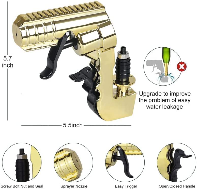 SIULAS Champagne Gun, 4th Generation Upgraded Beer Gun Shooter, Adjustable Champagne Spray Gun, for All Kinds of Bachelorette Parties, Birthdays, Celebrations (g5)