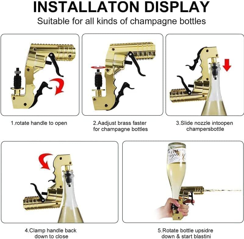 SIULAS Champagne Gun, 4th Generation Upgraded Beer Gun Shooter, Adjustable Champagne Spray Gun, for All Kinds of Bachelorette Parties, Birthdays, Celebrations (g5)