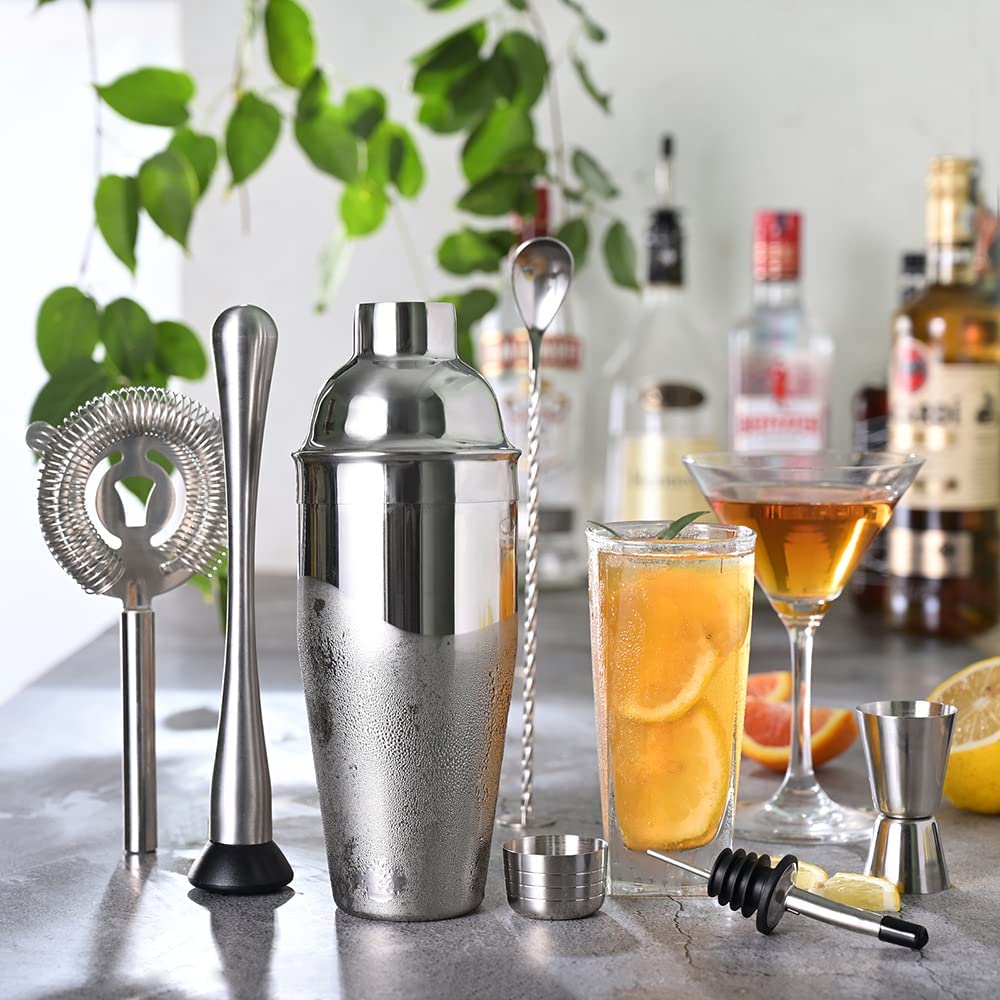 Etens Cocktail Shaker Set, Bundle Boston Bar Shakers and 24 oz Martini Shaker Stainless Steel - Weighted Shaking Metal Tins Drink Mixer Bartender Kit Bartending Tools