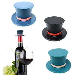 honbay 3pcs silicone wine bottle stoppers funny silicone magic hat wine bottle caps decorative wine sealer preserver reusable sealing bottle stopper