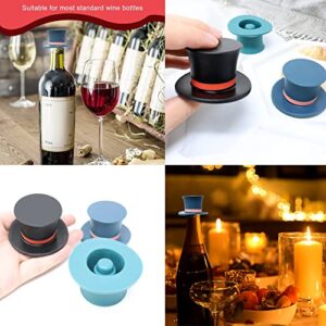 Honbay 3PCS Silicone Wine Bottle Stoppers Funny Silicone Magic Hat Wine Bottle Caps Decorative Wine Sealer Preserver Reusable Sealing Bottle Stopper