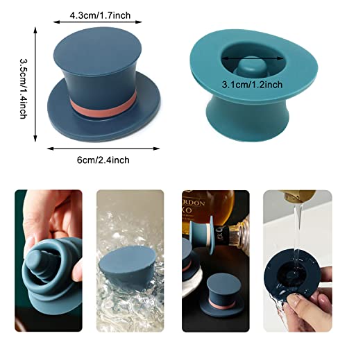 Honbay 3PCS Silicone Wine Bottle Stoppers Funny Silicone Magic Hat Wine Bottle Caps Decorative Wine Sealer Preserver Reusable Sealing Bottle Stopper