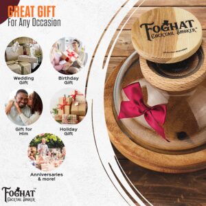 Foghat Cocktail Smoker Cloche Set, Bourbon Whiskey Barrel Oak Smoking Fuel & Smoking Torch | with Butane Infuse Whiskey, Cheese, Meats, BBQ