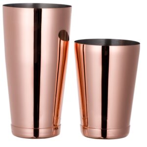 Copper Boston Cocktail Shaker Set: 2 Piece Bartender kit: 18oz & 28oz Weighted Martini Shaker Tins made from Stainless Steel 304