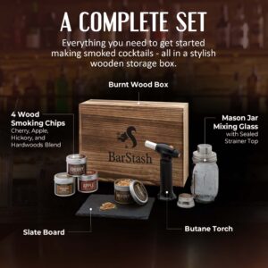 BarStash - Cocktail Smoker Kit, House Warming Gifts New Home, Whiskey Smoker Kit, Cocktail Smoker Kit with Torch, Bourbon Smoker Kit, Drink Smoker Infuser Kit, Old Fashioned Smoker Kit, Whiskey Gifts