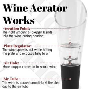 Wine Aerator, 6PCS Wine Pourer, Premium Wine Airarator, Wine Aerator Pourer Spout, Wine Aerorater and Wine Aireators Pourer for Wine Lovers