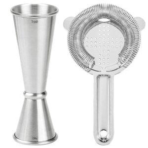 cocktail jigger & strainer for bartending