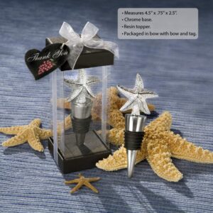 Starfish Wine Bottle Stopper, Silver Tone