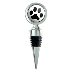 paw print pet dog cat wine bottle stopper