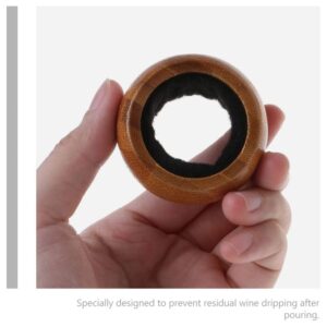 Hemoton 4Pcs Wine Bottle Collars, Wine Drip Ring Wine Bottle Neck Catcher Reusable Wooden Ring Drip Stoppers for Wine Bottles, Wine Stop Accessories for Bar and Home