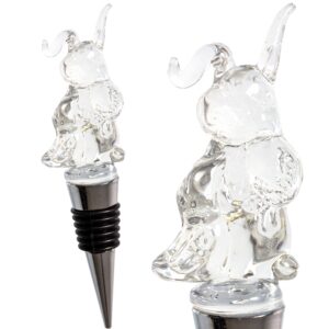 glass easter bunny / rabbit wine bottle stopper - decorative, unique, eye-catching glass wine stoppers – rabbit wine stopper, wine accessories, easter gift for host/hostess - wine corker / sealer