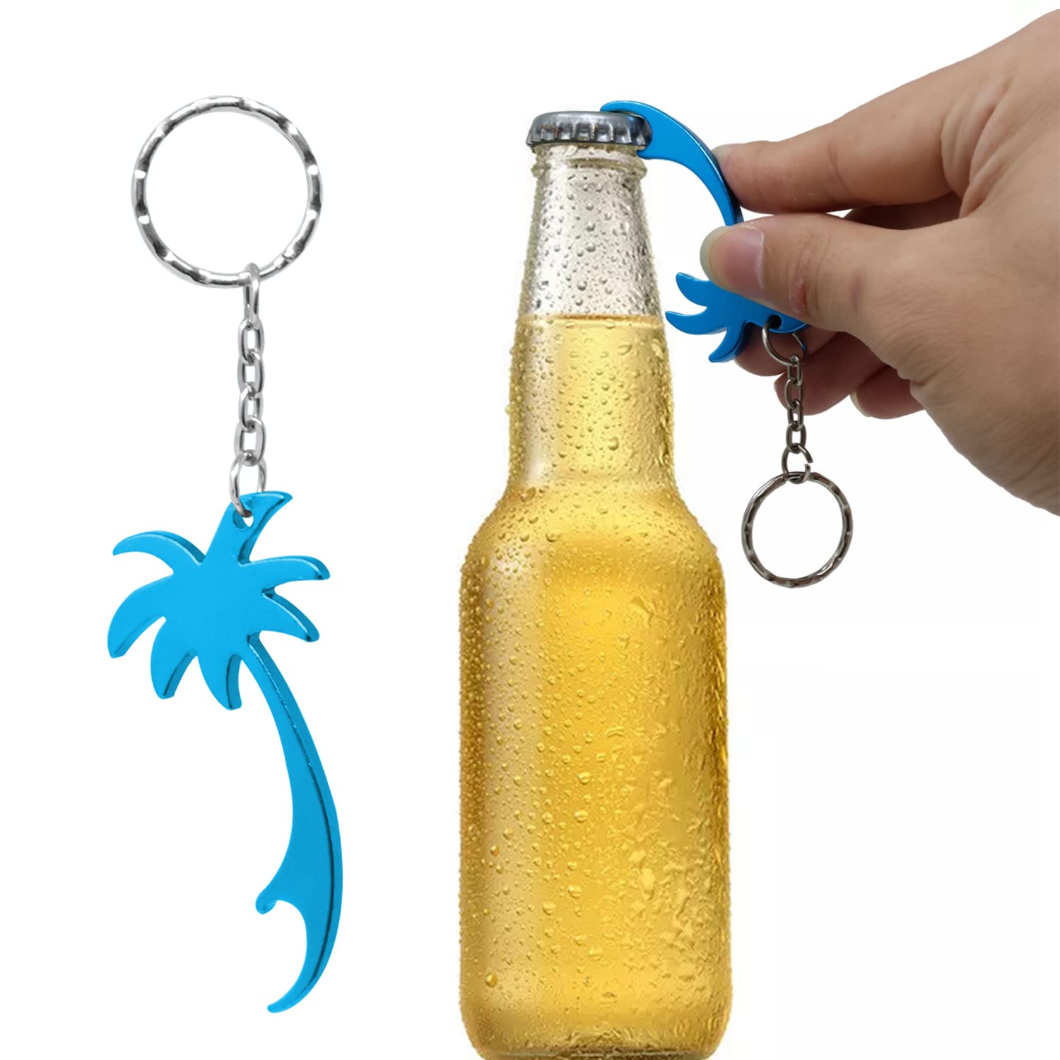 Honbay 6PCS Palm Tree Bottle Opener Keychain Aluminum Alloy Beer Bottle Opener Party Favors