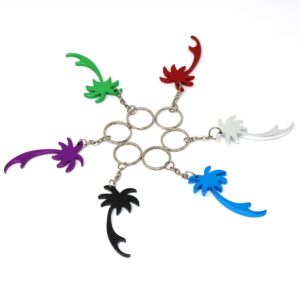 Honbay 6PCS Palm Tree Bottle Opener Keychain Aluminum Alloy Beer Bottle Opener Party Favors