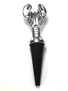 basic spirit st-57 black and silver lobster wine bottle stopper