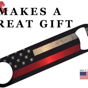 Firefighter Thin Red Line Flag Speed Bottle Opener Heavy Duty Gift For Fire Fighter Department FD