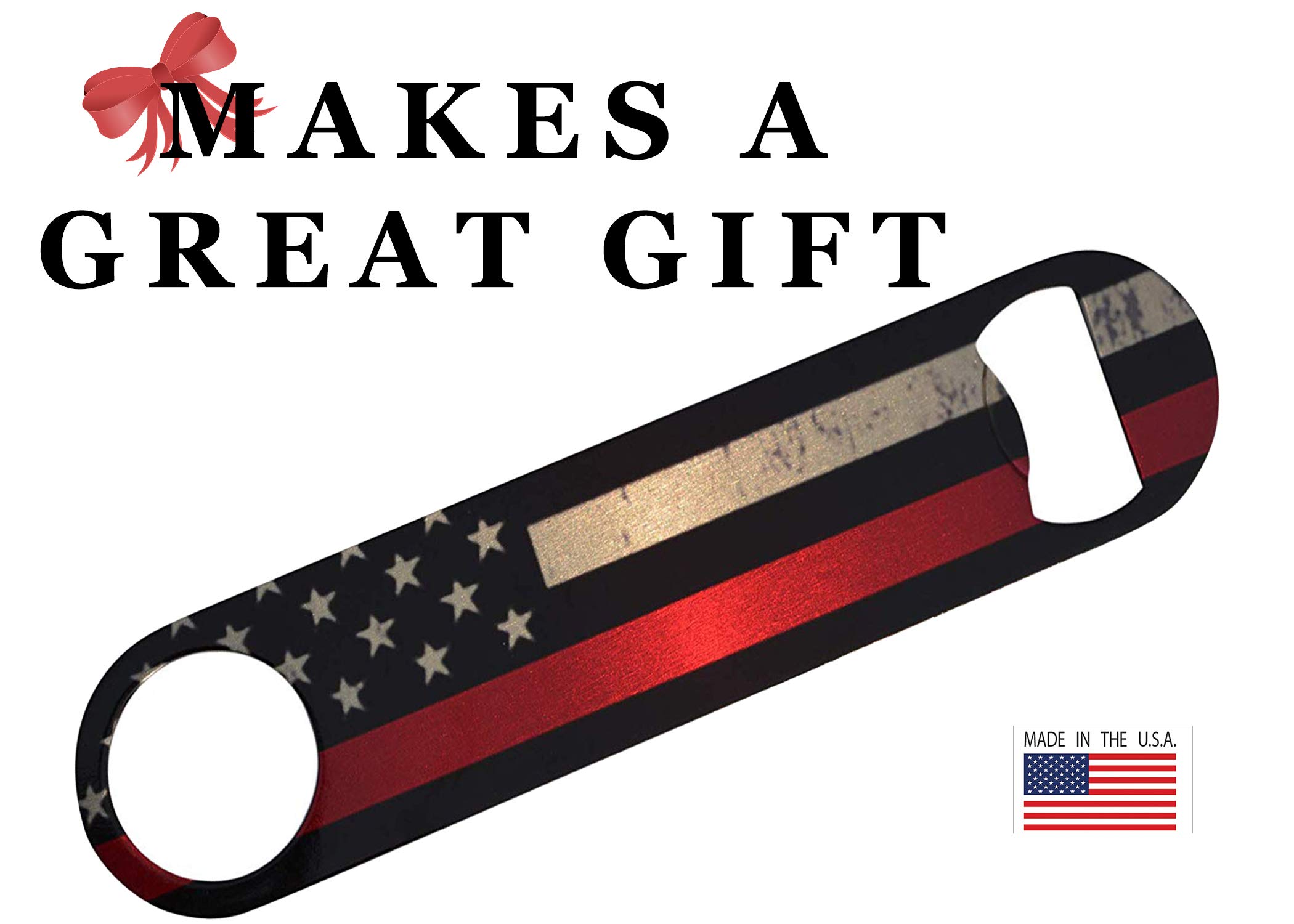 Firefighter Thin Red Line Flag Speed Bottle Opener Heavy Duty Gift For Fire Fighter Department FD