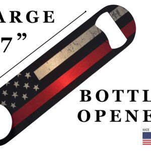 Firefighter Thin Red Line Flag Speed Bottle Opener Heavy Duty Gift For Fire Fighter Department FD