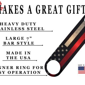 Firefighter Thin Red Line Flag Speed Bottle Opener Heavy Duty Gift For Fire Fighter Department FD