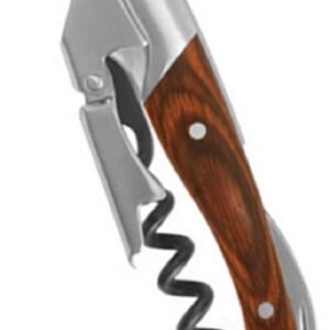 Wood Handle/Stainless Corkscrew Double Hinge Waiters Wine Key Bottle Opener