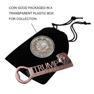 Donald Trump Gifts for Men Christmas MAGA Make America Great Again Bottle Opener Magnet with Collectible Coin 2020