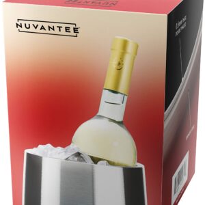 Nuvantee Wine Cooler Bucket, Champagne Chiller, Double Walled, High Quality Stainless Steel Wine Chiller, Matte Brushed Surface Ice Bucket, BPA Free