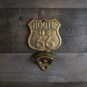 Treasure Gurus Cast Iron US Route 66 Beer Soda Bottle Opener Rustic Bar Pub Decor