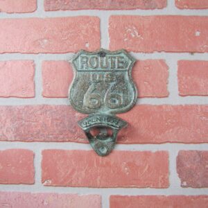 Treasure Gurus Cast Iron US Route 66 Beer Soda Bottle Opener Rustic Bar Pub Decor