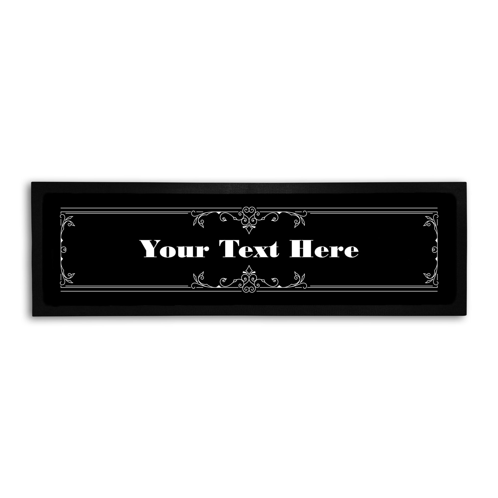 Personalized Bar Runner Mat - Novelty Beer Gifts for Home Bars - Ornate #1