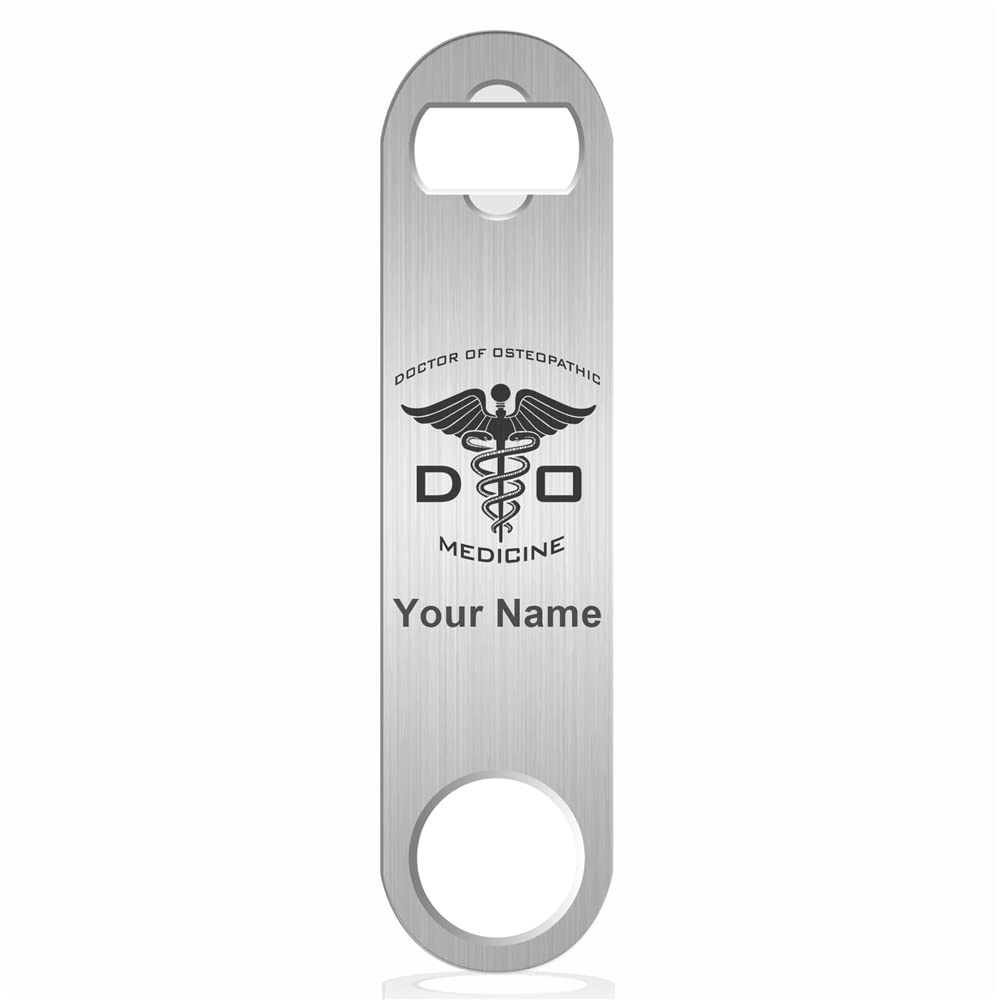 LaserGram Bottle Opener, DO Doctor of Osteopathic Medicine, Personalized Engraving Included (Stainless Steel Finish)