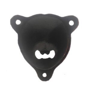 Unique Cast Iron Wall Mounted Bottle Opener Grizzly Bear Teeth Bite (Red Bear)