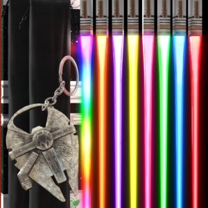 SaberChops Lightsaber Chopsticks Light Up Star Wars LED Reusable 8 Color Modes - 4 PAIRS FREE Millennium Falcon Keychain Bottle Opener Multicolor