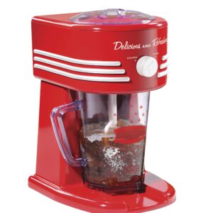 Nostalgia Coca-Cola Frozen Drink Maker and Margarita Machine for Home - 40-Ounce Slushy Maker with Stainless Steel Flow Spout - Easy to Clean and Double Insulated - Red