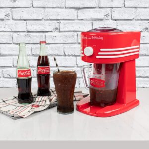 Nostalgia Coca-Cola Frozen Drink Maker and Margarita Machine for Home - 40-Ounce Slushy Maker with Stainless Steel Flow Spout - Easy to Clean and Double Insulated - Red