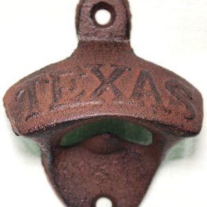 Texas Rustic Cast Iron Wall Mount Bottle Opener Vintage Looking Beer Opener