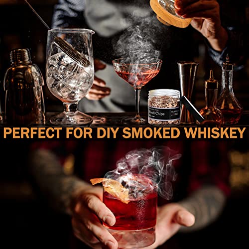 Cocktail Smoker Kit, Whiskey Smoker Kit, Drink Smoker Infuser Kit with A pple Wood Chips for Cocktails, Bourbon, Wine, Whiskey, Dried Fruits, Cheese, Meat - Gift for Whiskey Lovers, Dad, Husband, Men