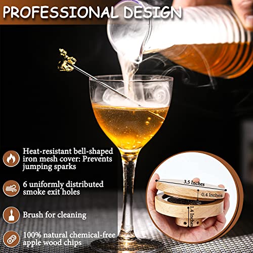 Cocktail Smoker Kit, Whiskey Smoker Kit, Drink Smoker Infuser Kit with A pple Wood Chips for Cocktails, Bourbon, Wine, Whiskey, Dried Fruits, Cheese, Meat - Gift for Whiskey Lovers, Dad, Husband, Men