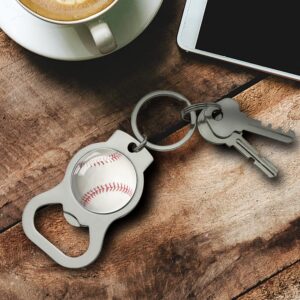 Bottle Opener Keychain Portable Beer Bottle Opener Premium Beverage Bottle Opener Key Ring Open Easily Baseball