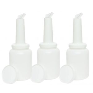 truecraftware set of 3 white 2 qt pour and store fruit juice and liquor pour bottles- bar supplies pour bottles plastic juice pour bottles plastic barware for bars & event