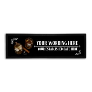 personalized bar runner mat - novelty beer gifts for home bars - whiskey cigar