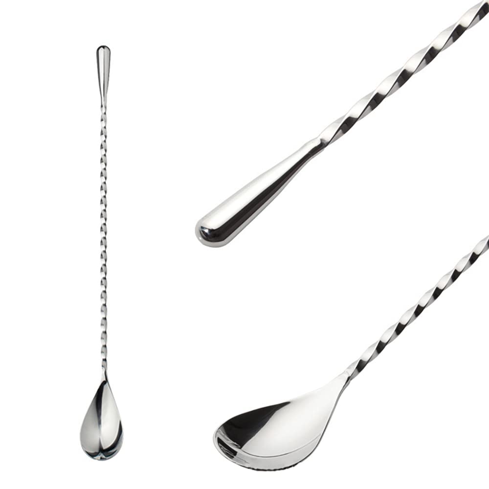 GDFYMI Stainless Steel Cocktail Muddler and Mixing Spoon, Mojito Muddler, Fruit Smasher, Professional Home Bar Tools for Margaritas, Mint, Fruit, Ice