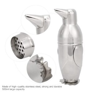 Penguins Cocktail Shaker,500ml Food Grade Stainless Steel Martini Mixer Built in Strainer Professional Bartending Tools for Home Bar